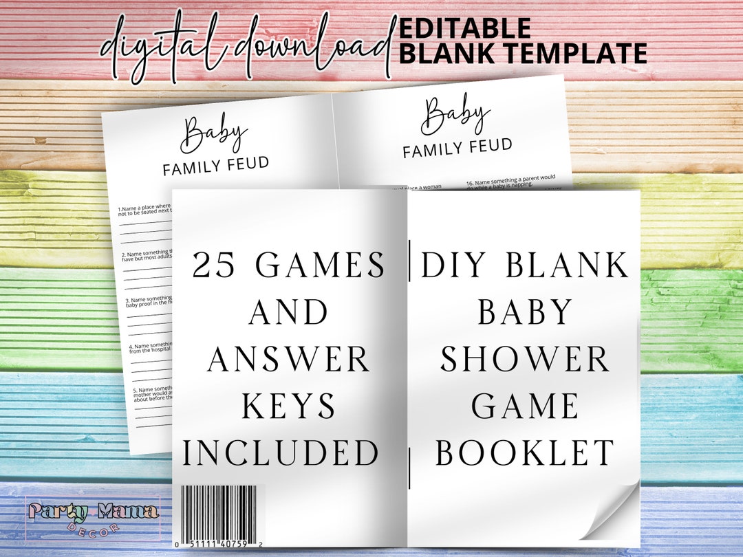 DIY Baby Shower Game Booklet, Editable Template (digital Download) - Etsy
