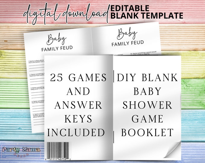 Personalized Baby Shower Activity Book. Baby Shower Game Booklet - Etsy