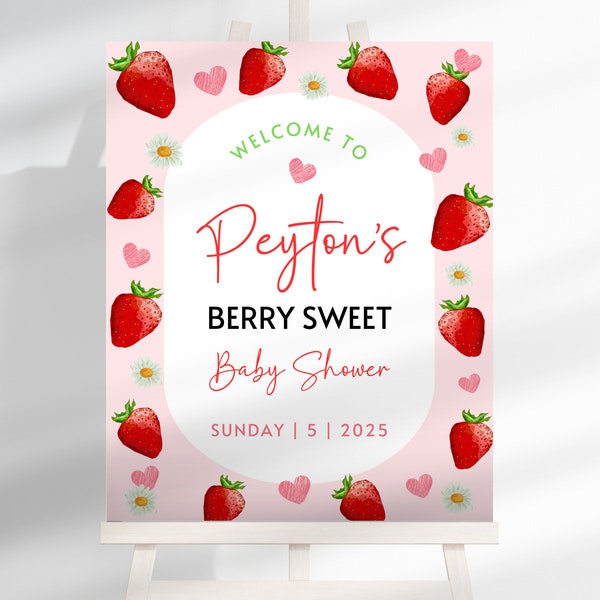 Berry Sweet Baby Shower Canva - Etsy