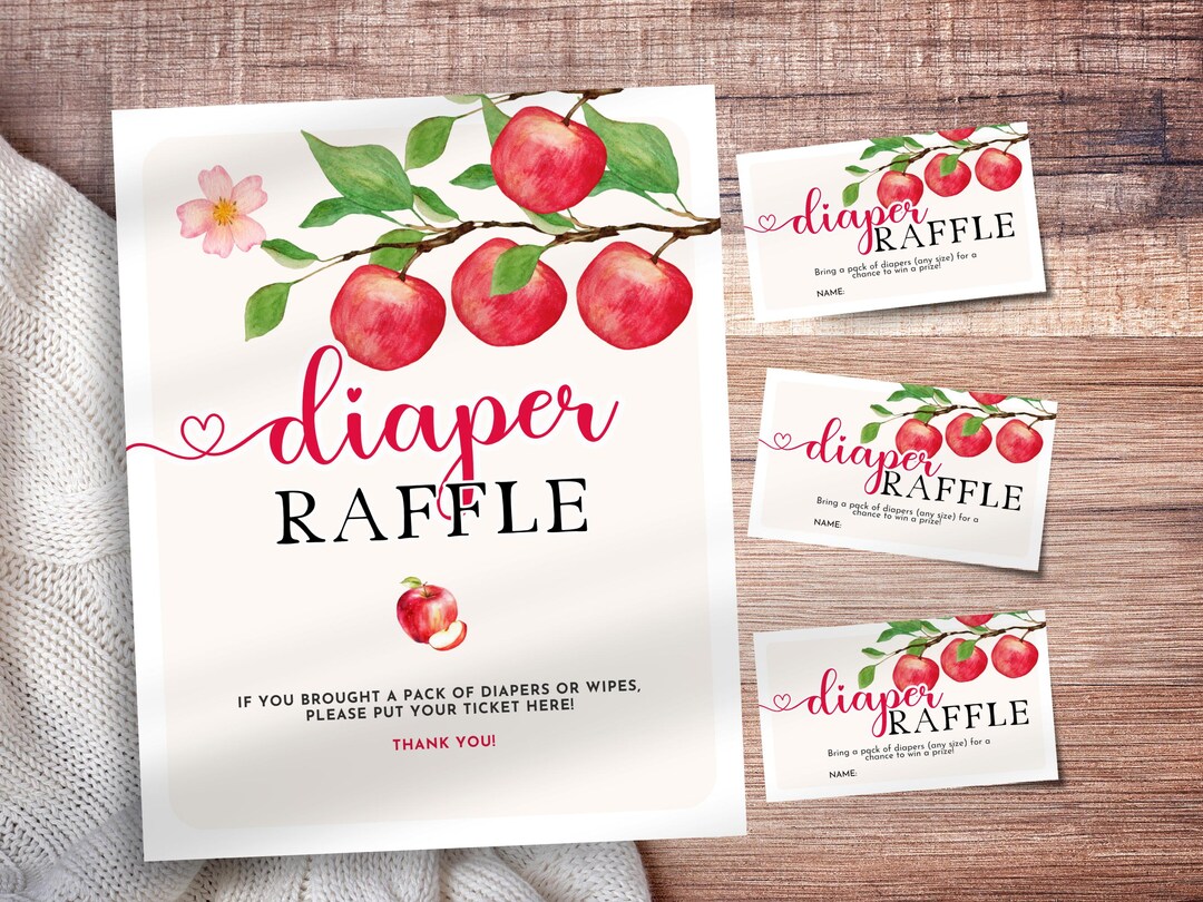 Apple of Our Eye Diaper Raffle Sign Template, Editable Apple Raffle ...