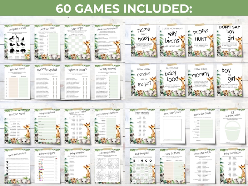 Paquete de baby shower de safari con animales de la selva, decoración ...