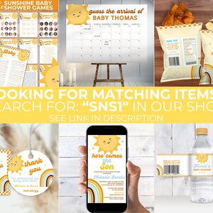 Editable Sun Baby Shower Games Bundle, Sonshine Theme, Here Comes the ...