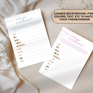 Baby Emoji Pictionary Game Template, Baby Shower Game, Printable ...