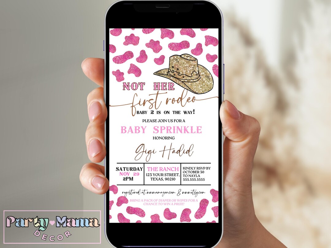 Editable Cowgirl Baby Sprinkle Evite, Country Girl Text Message ...