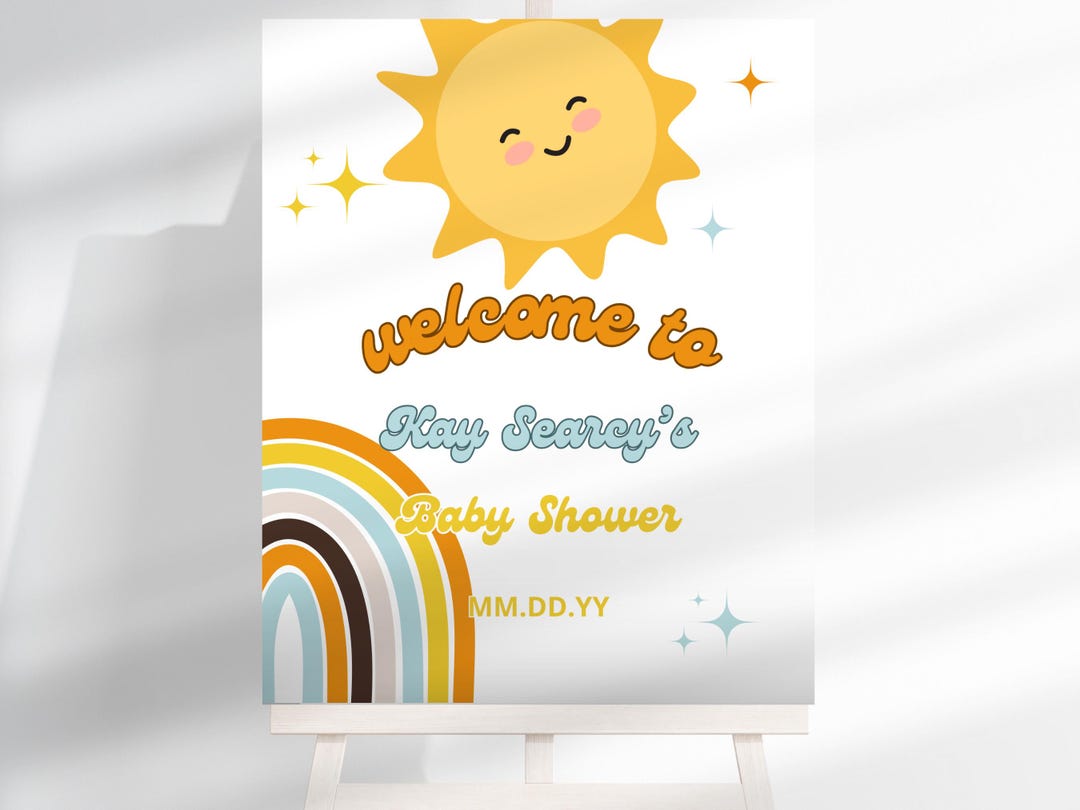 Sunshine Baby Shower Welcome Sign Template (digital Download) - Etsy