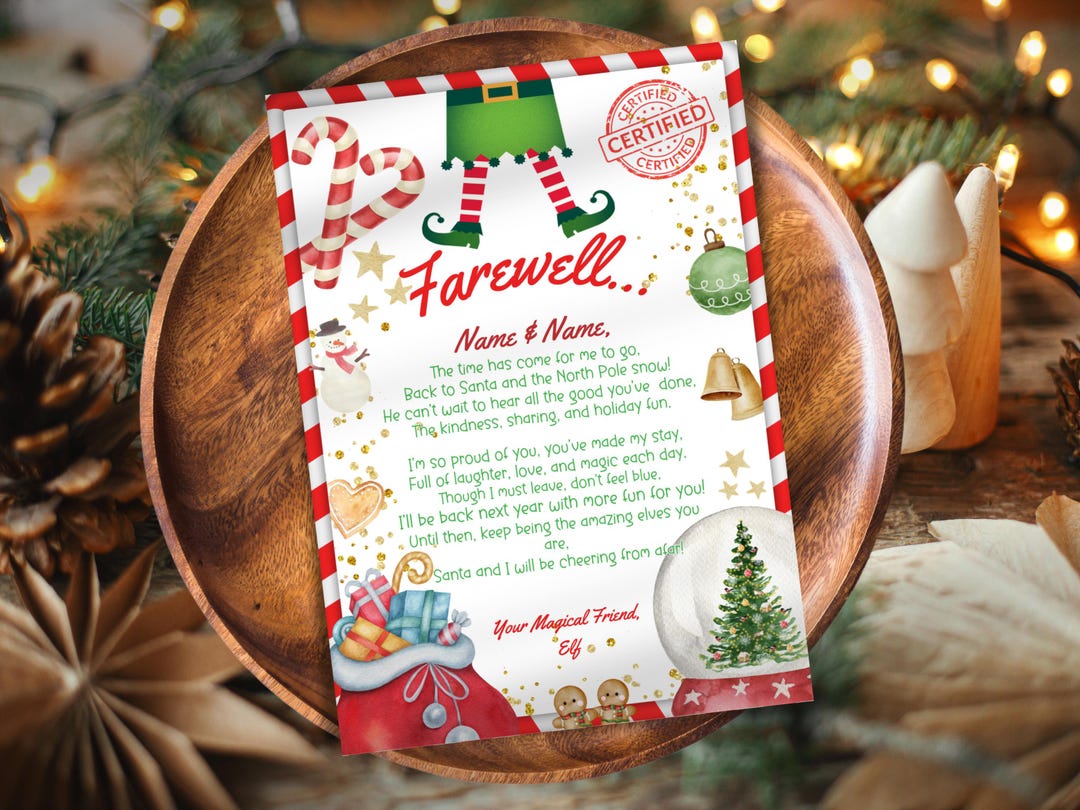 FAREWELL Elf Letter Template, Editable Elf Goodbye Letter, Elf Exit ...