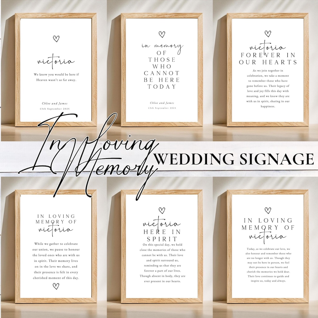 In Loving Memory Wedding Sign Template, Wedding Sign of Grandparents ...