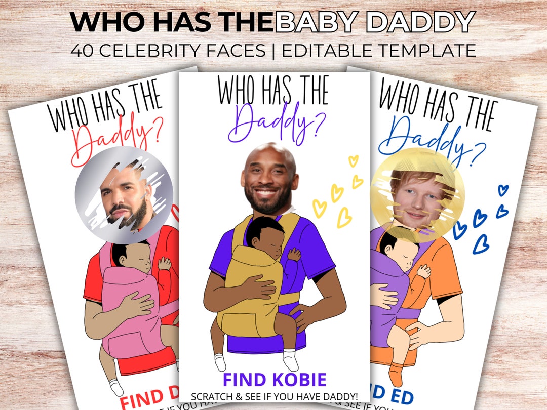 Editable Who Has the Daddy Game Template, Baby Daddy Baby Shower Game ...