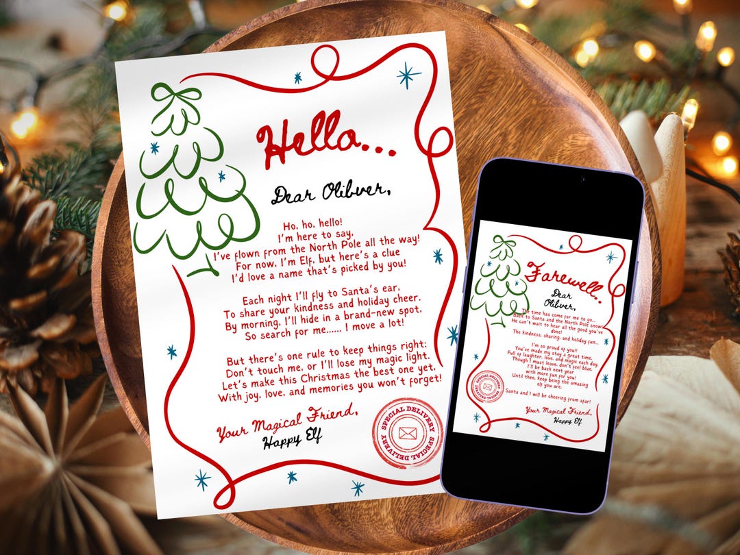 Editable Elf Letter Template Set, Christmas Arrival, Canva (digital) - Etsy