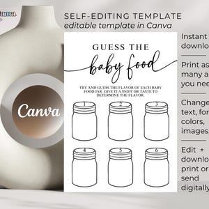 Guess the Baby Food, Baby Food Guess Game, Baby Shower Games Printable ...