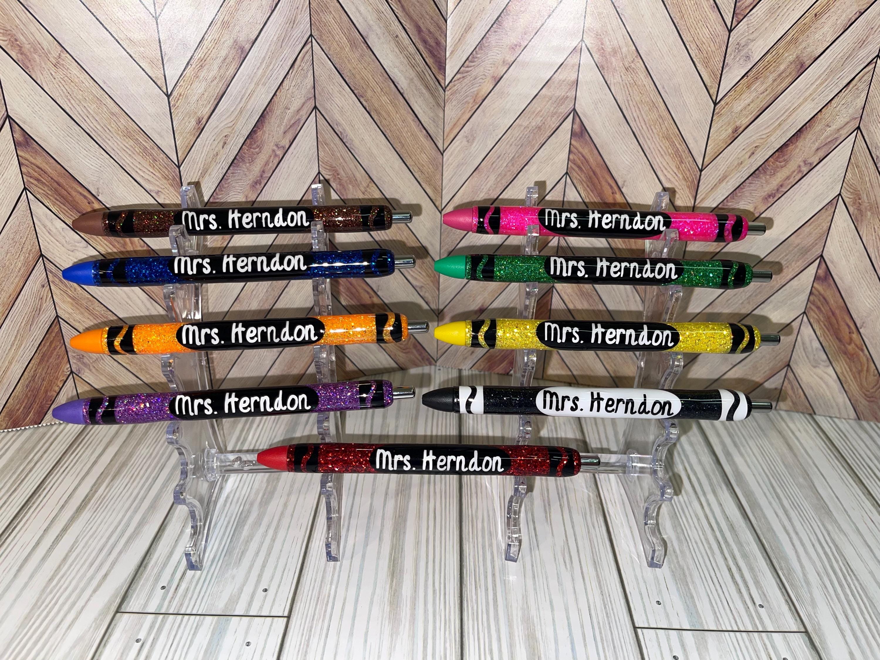 Custom Glitter Crayon Epoxy Pens: Handmade Ink Joy Pen - Etsy