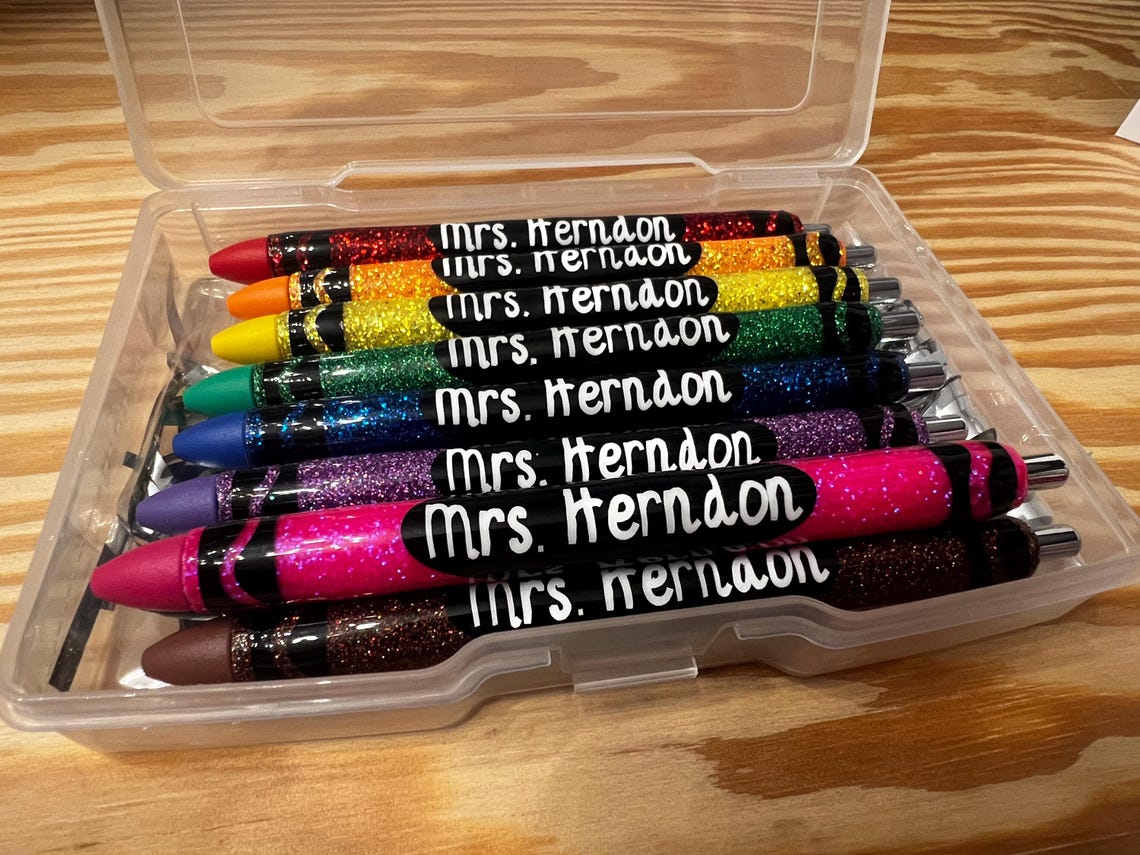 Custom Glitter Crayon Epoxy Pens: Handmade Ink Joy Pen - Etsy