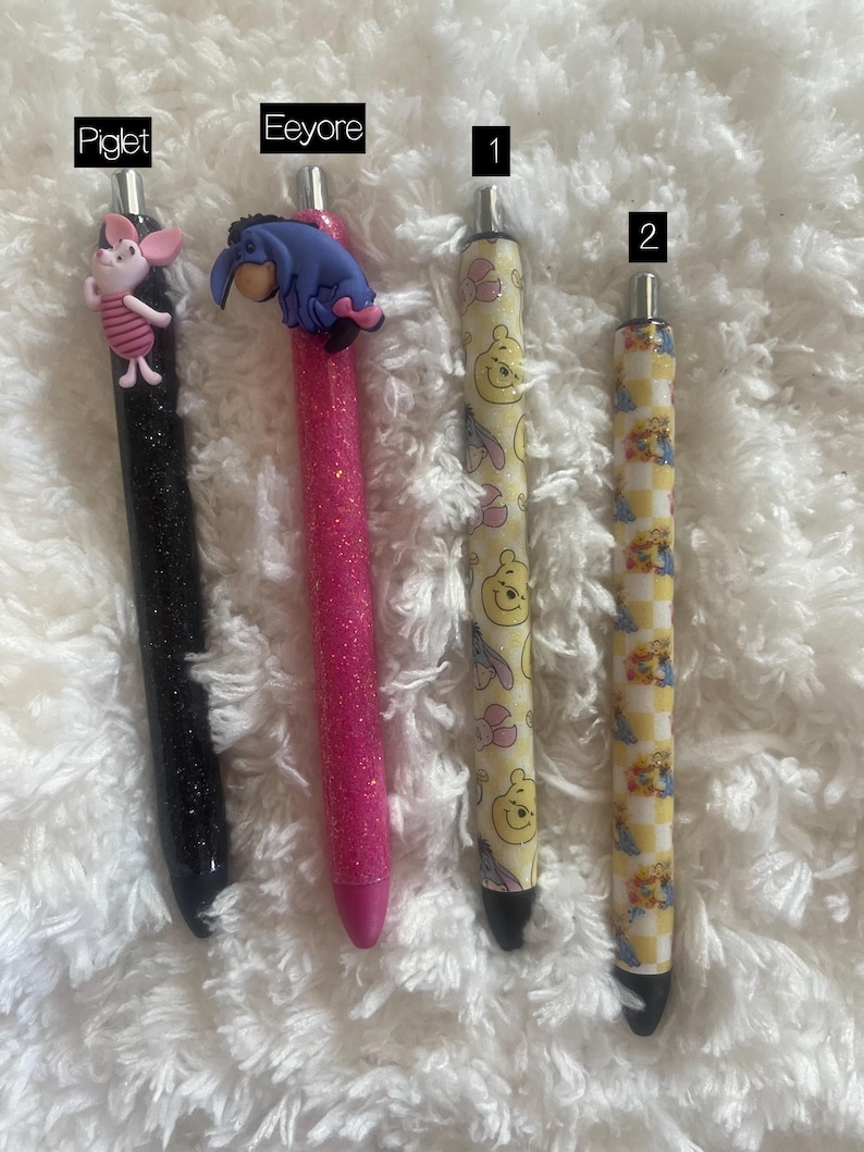 Winnie the Pooh and Friends Glitter Epoxy Pens: Handmade Ink Joy Pen - Etsy