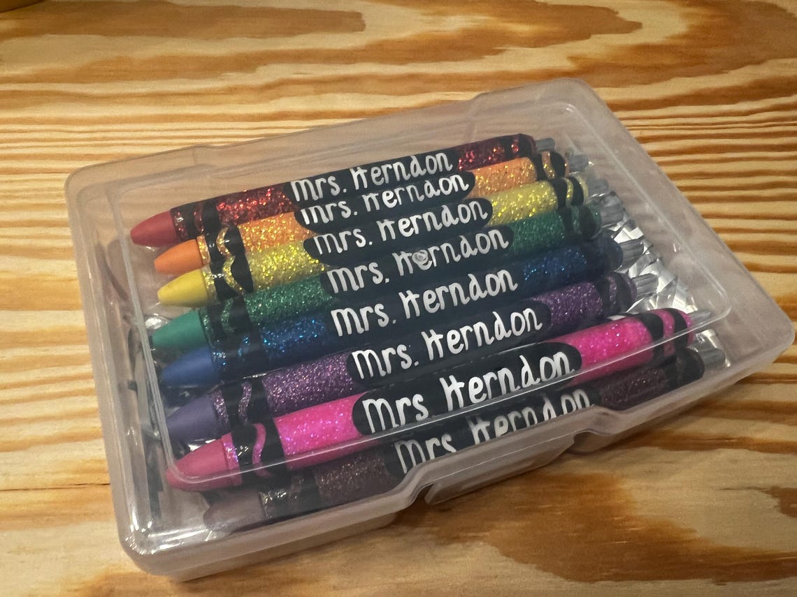 Custom Glitter Crayon Ink Pens - Etsy