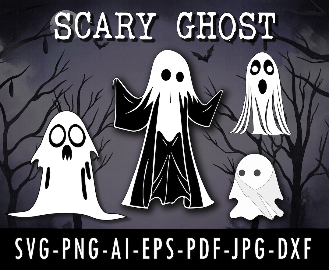 Scary Ghost SVG Cricut Silhouette Butterfly DXF Png Jpg - Etsy