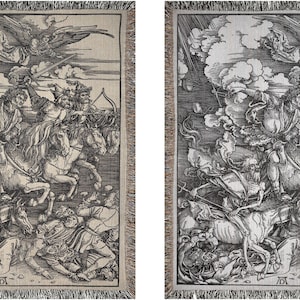 Albrecht Dürer's Four Horsemen of the Apocalypse Woven Throw Blanket ...