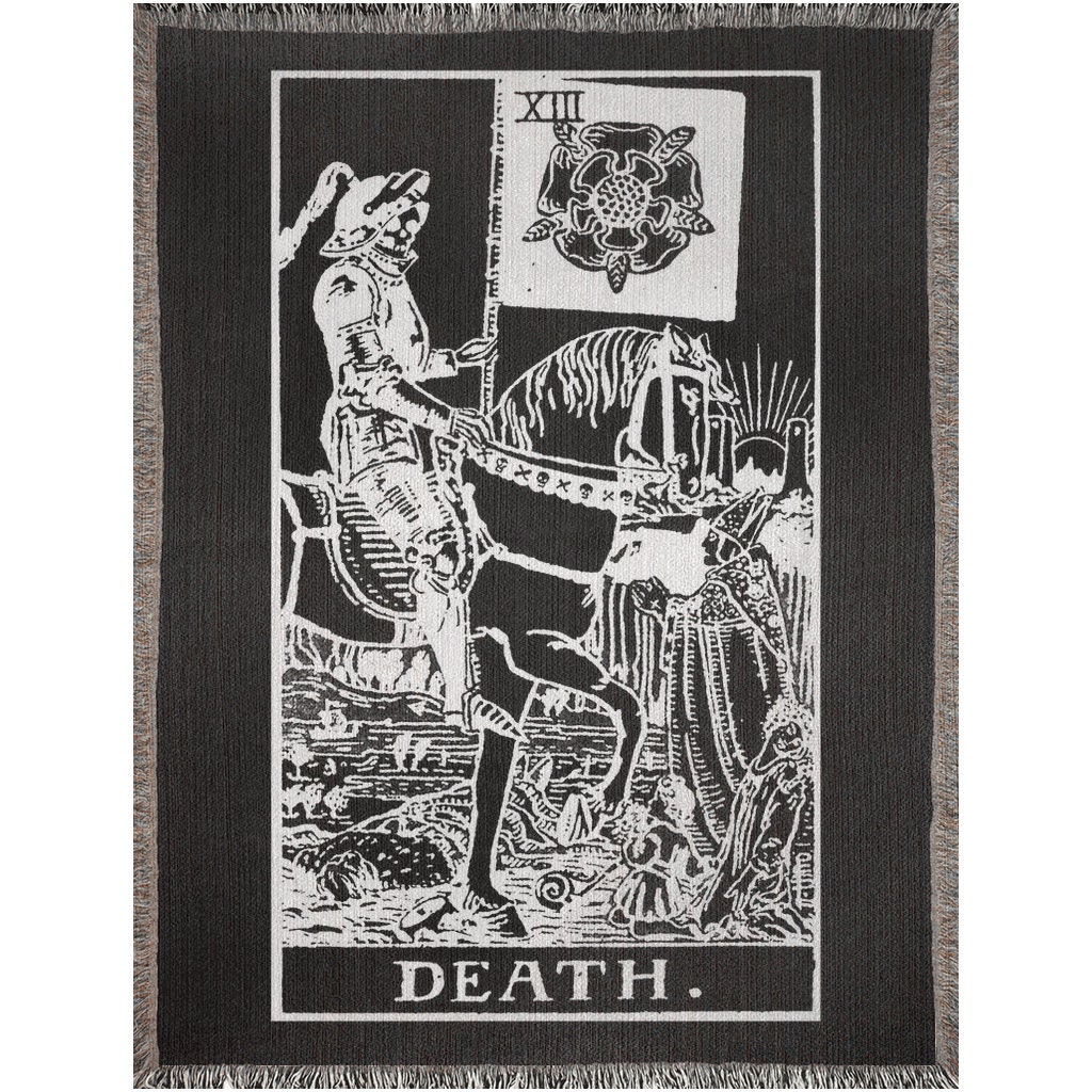 Death XIII Rider-waite Tarot Deck on Black Woven Throw - Etsy