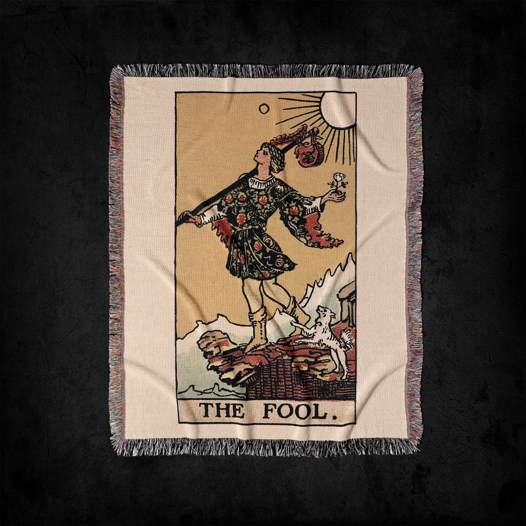 The Fool Rider-waite Tarot Deck Woven Throw Blanket: Vintage Gothic ...