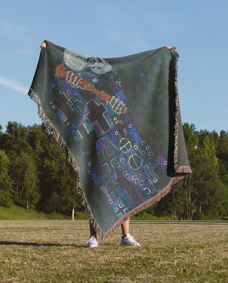 Gustav Klimt's Death Woven Throw Blankets: Dark Art, Dark Academia ...