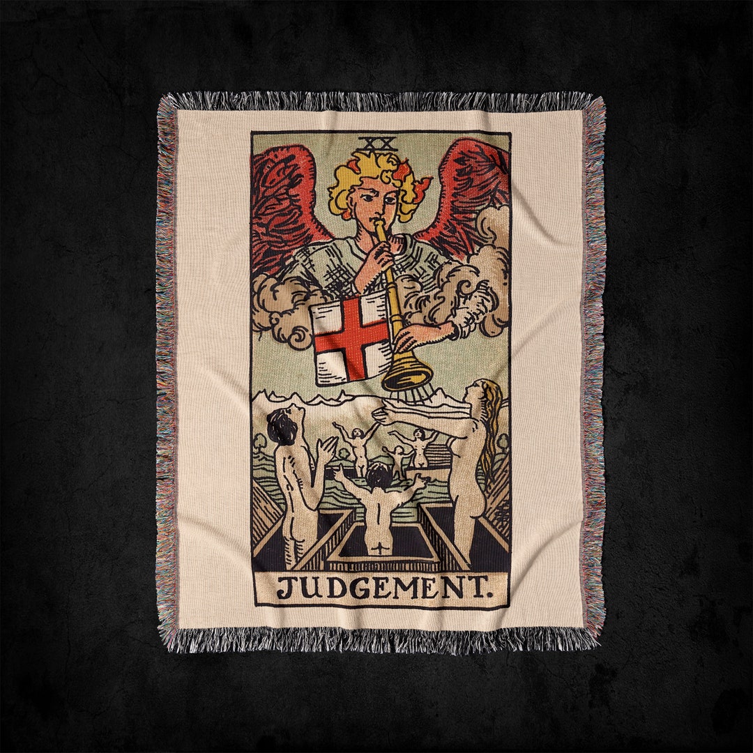 Judgement XX Rider-waite Tarot Deck Woven Throw Blanket: Vintage Gothic ...
