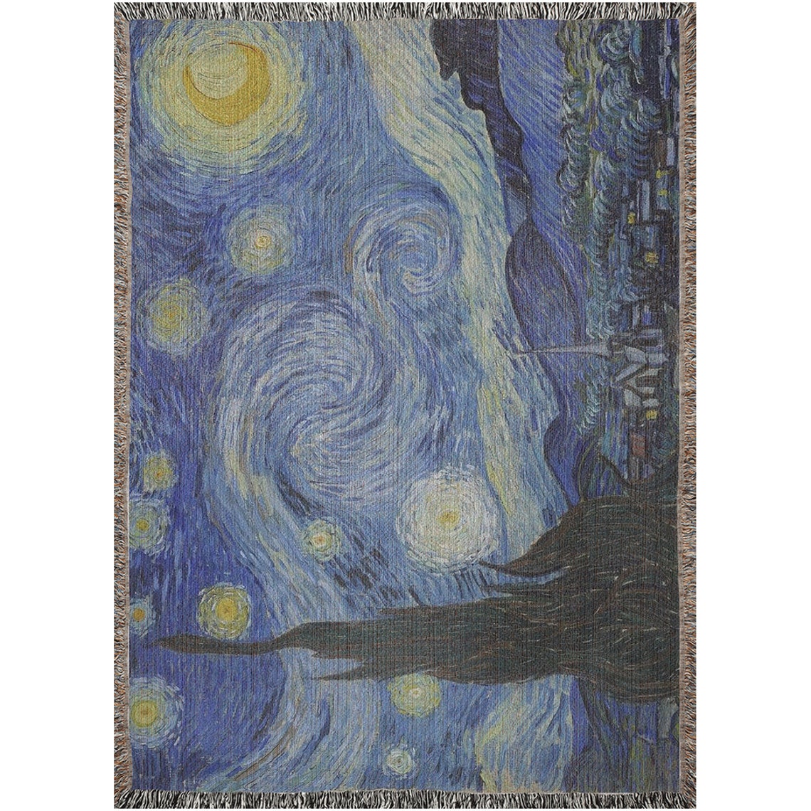 Van Gogh Starry Night Woven Throw Blankets: Romantic Dark - Etsy