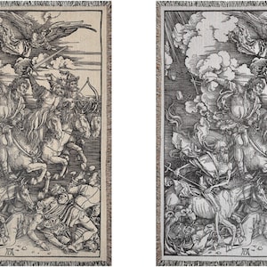 Albrecht Dürer's Four Horsemen of the Apocalypse Woven Throw Blanket ...