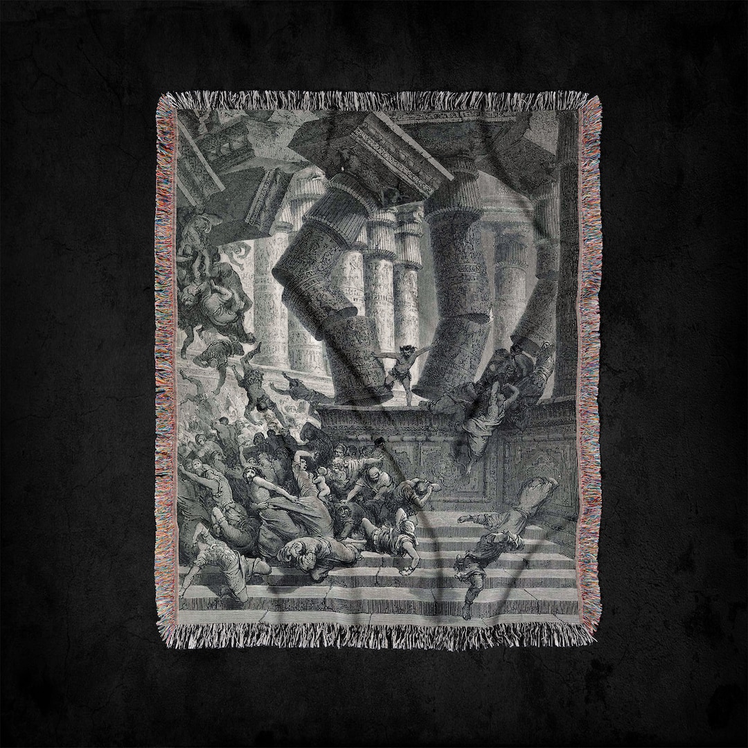 Gustave Dore Tod von Samson Gewebte Decke: Christliche Bibel Altes ...