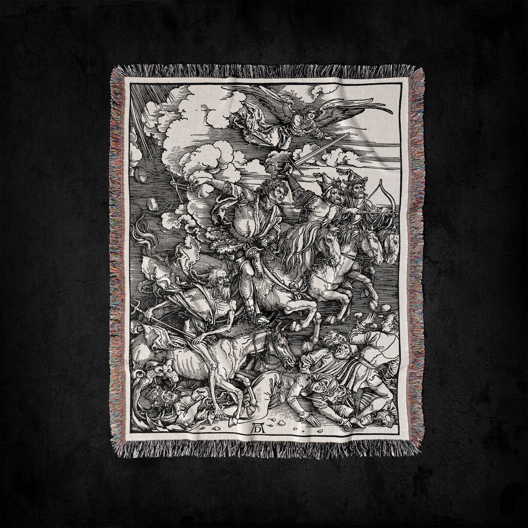 Albrecht Dürer's Four Horsemen of the Apocalypse Woven Throw Blanket ...