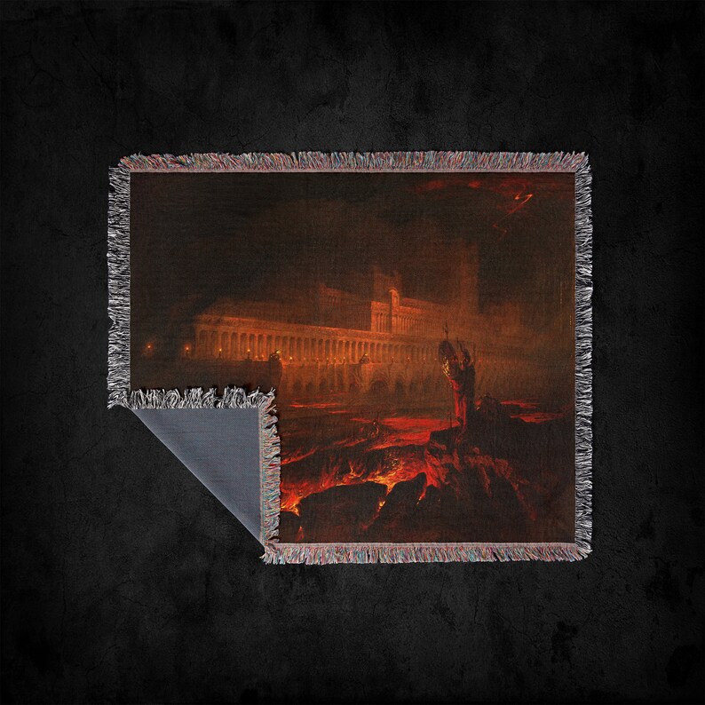 John Martin Pandemonium, Capitol of Hell Woven Throw Blanket: Satan in ...