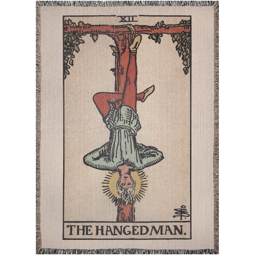 Hanged Man XII Rider-waite Tarot Deck Woven Throw Blanket: Vintage ...