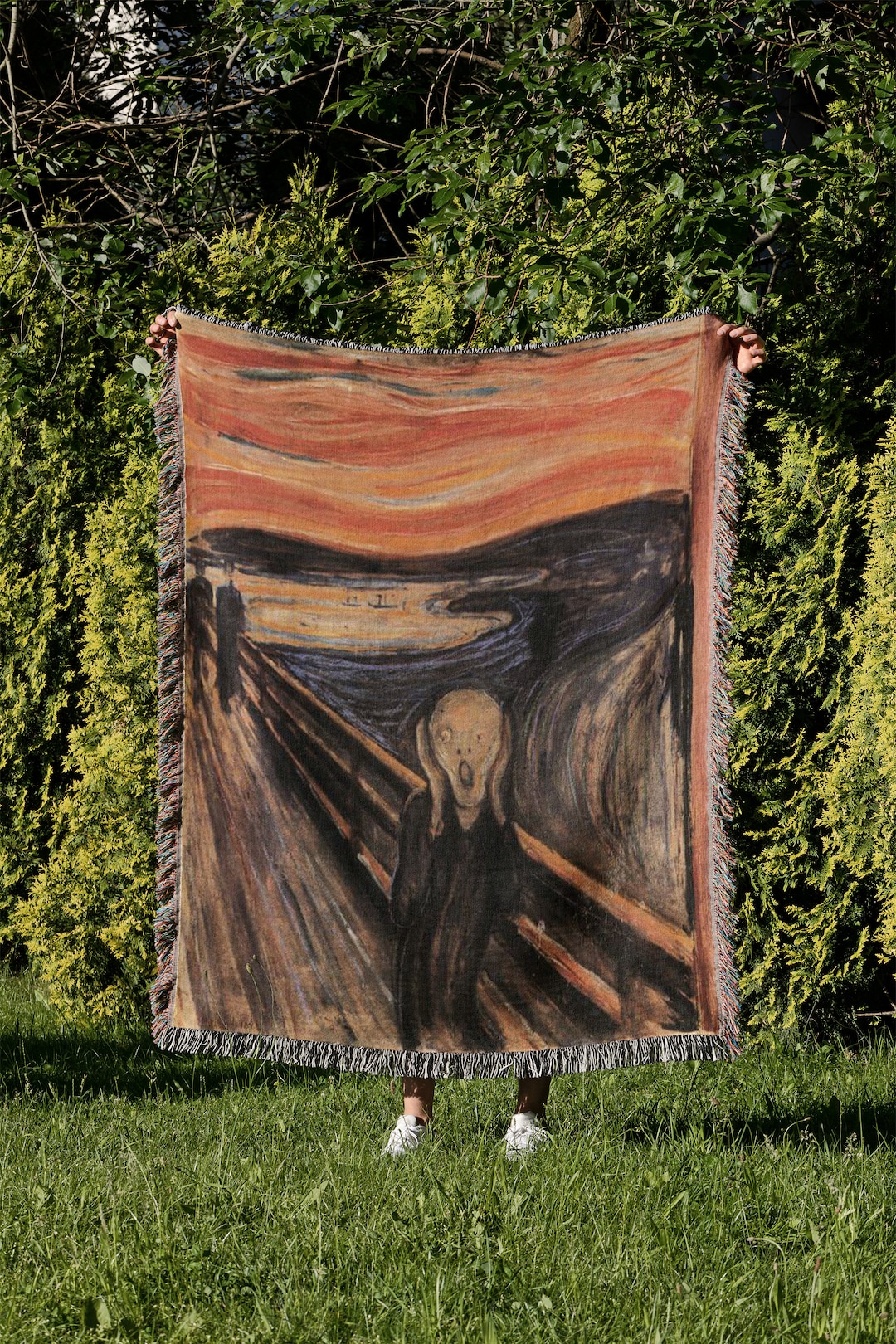The Scream Edvard Munch Woven Throw Blanket: Indie Emo Grunge Victorian ...
