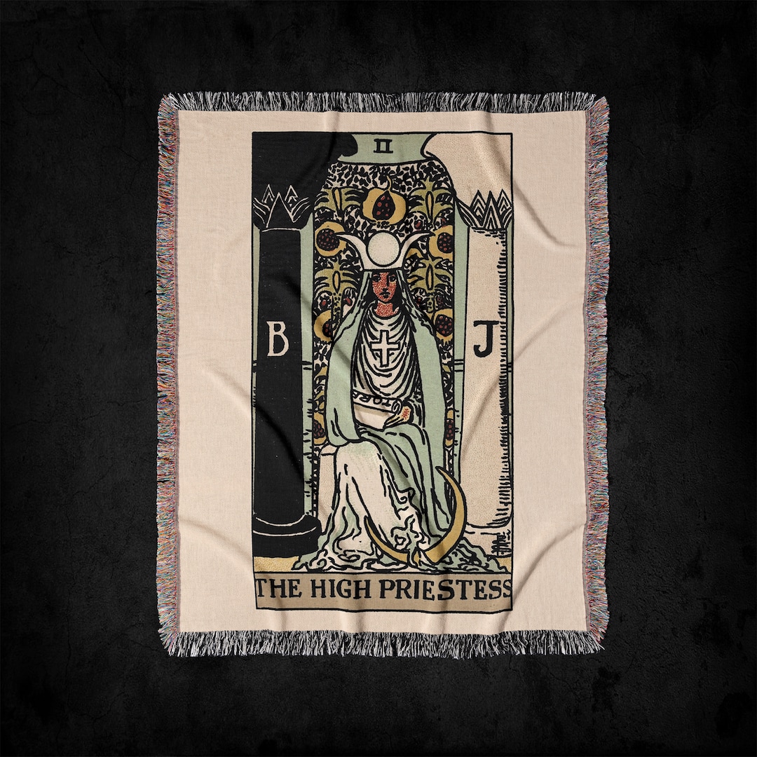 The High Priestess II Rider-waite Tarot Deck Woven Throw Blanket ...