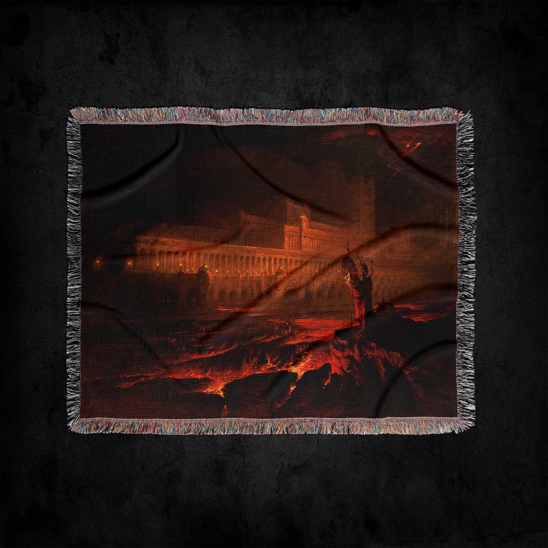 John Martin Pandemonium, Capitol of Hell Woven Throw Blanket: Satan in ...