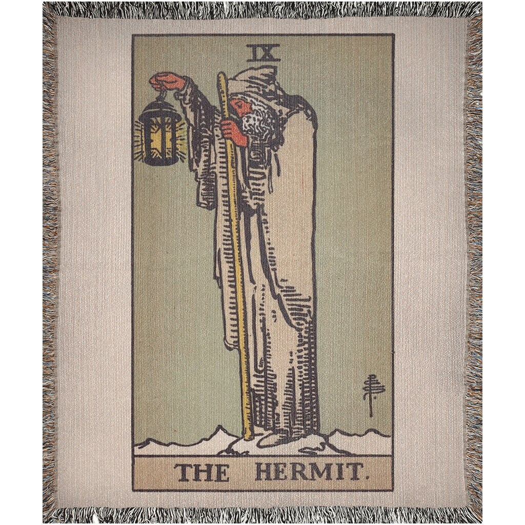 The Hermit IX Rider-waite Tarot Deck Woven Throw Blanket: - Etsy