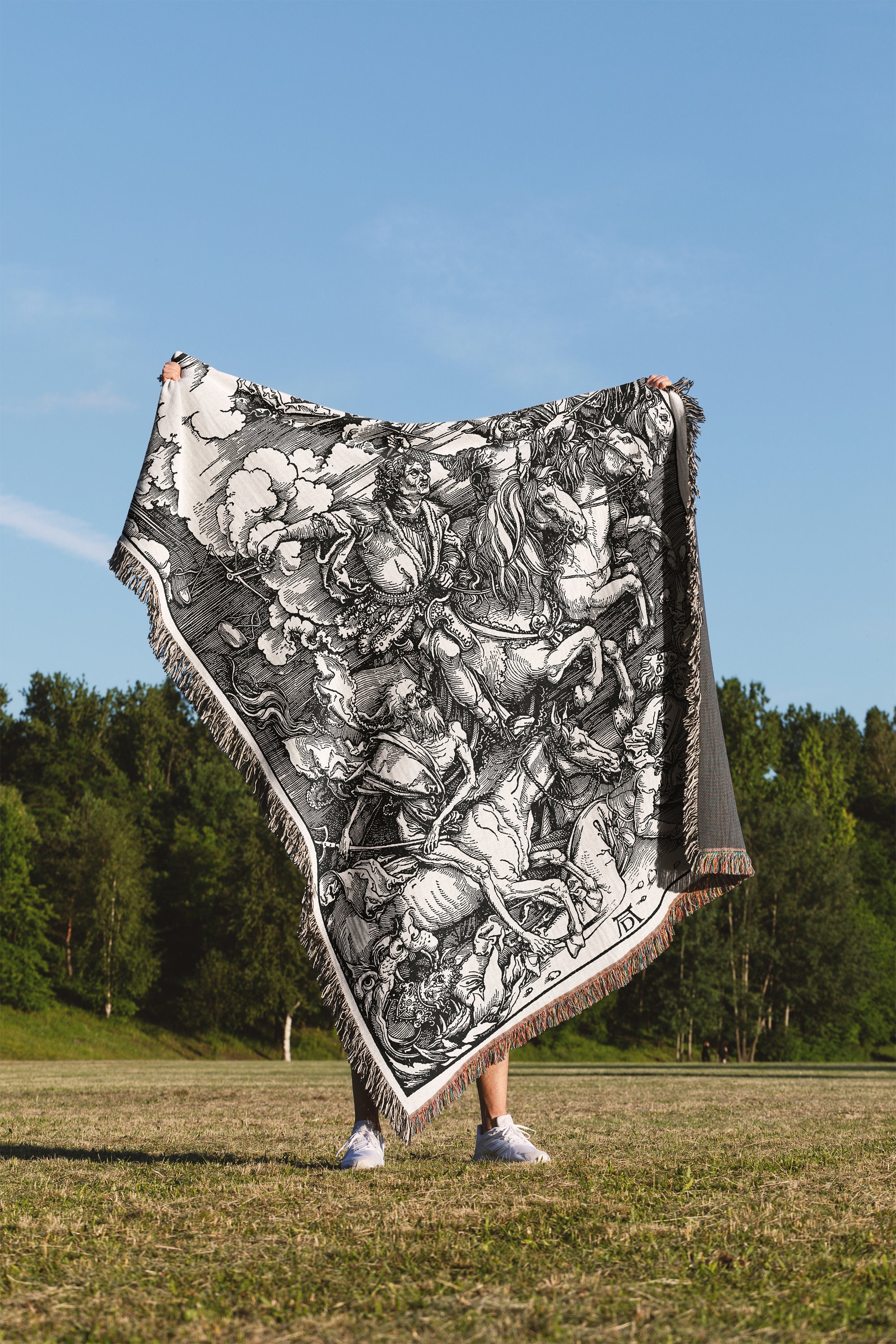 Albrecht Dürer's Four Horsemen of the Apocalypse Woven Throw Blanket ...