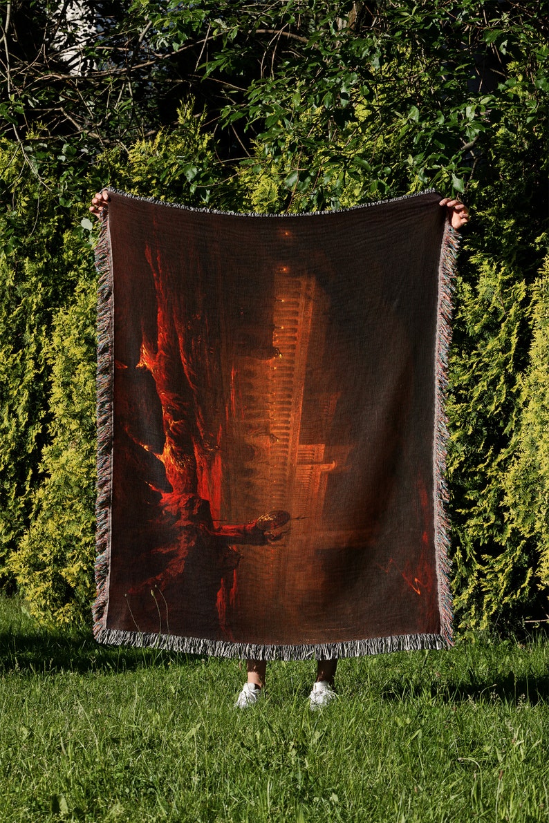 John Martin Pandemonium, Capitol of Hell Woven Throw Blanket: Satan in ...