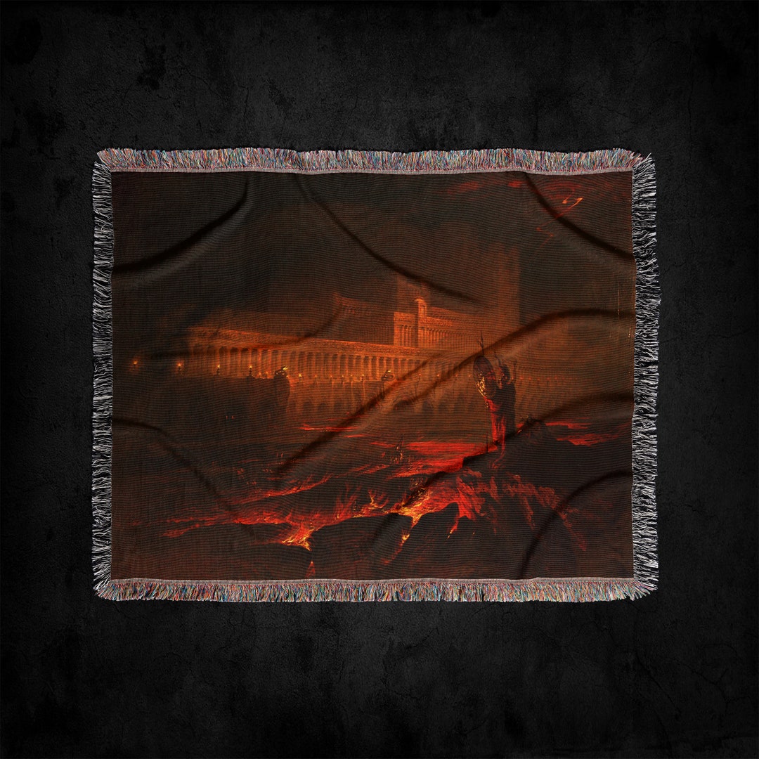 John Martin Pandemonium, Capitol of Hell Woven Throw Blanket: Satan in ...