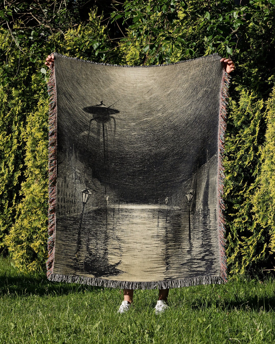 War of the Worlds Part 2 Woven Throw Blanket: Space Alien Dorm Room ...