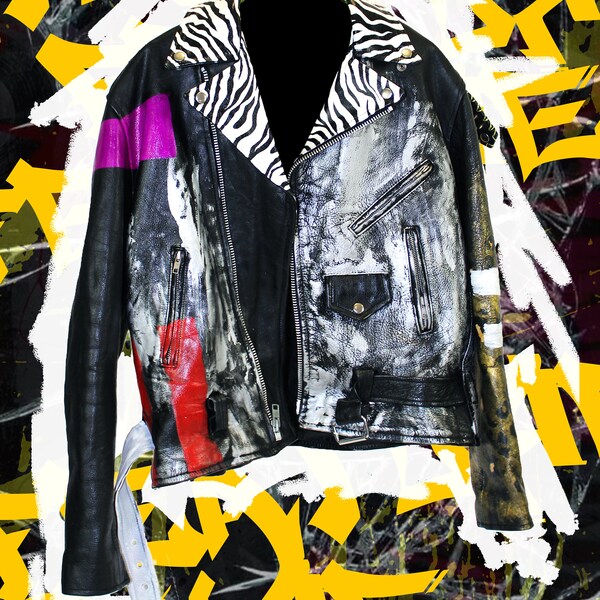 Punk Leather Jacket - Etsy