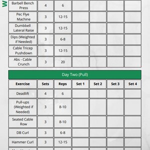 6 Day Push Pull Legs Muscle Building Workout Program (12 Weeks) - Etsy