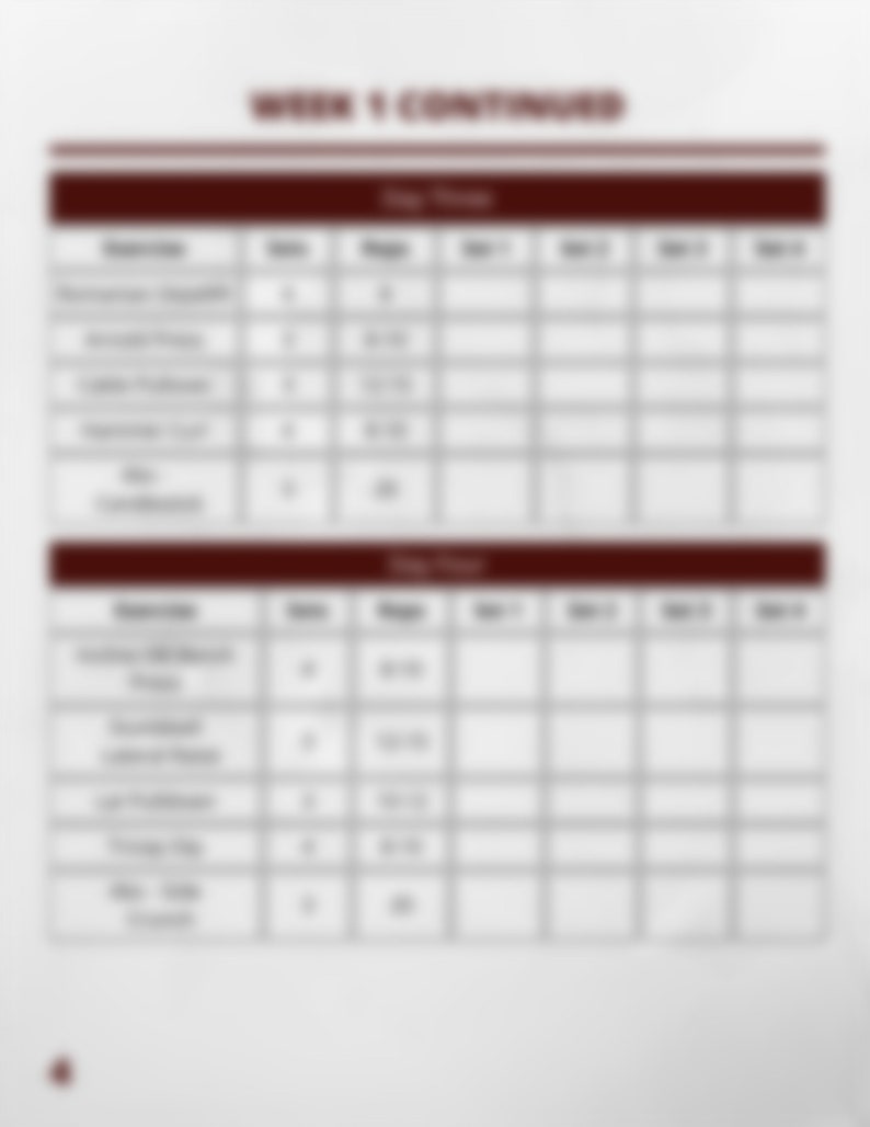 5 Day Full-body Strength Training Workout Program (12 Weeks) - Etsy