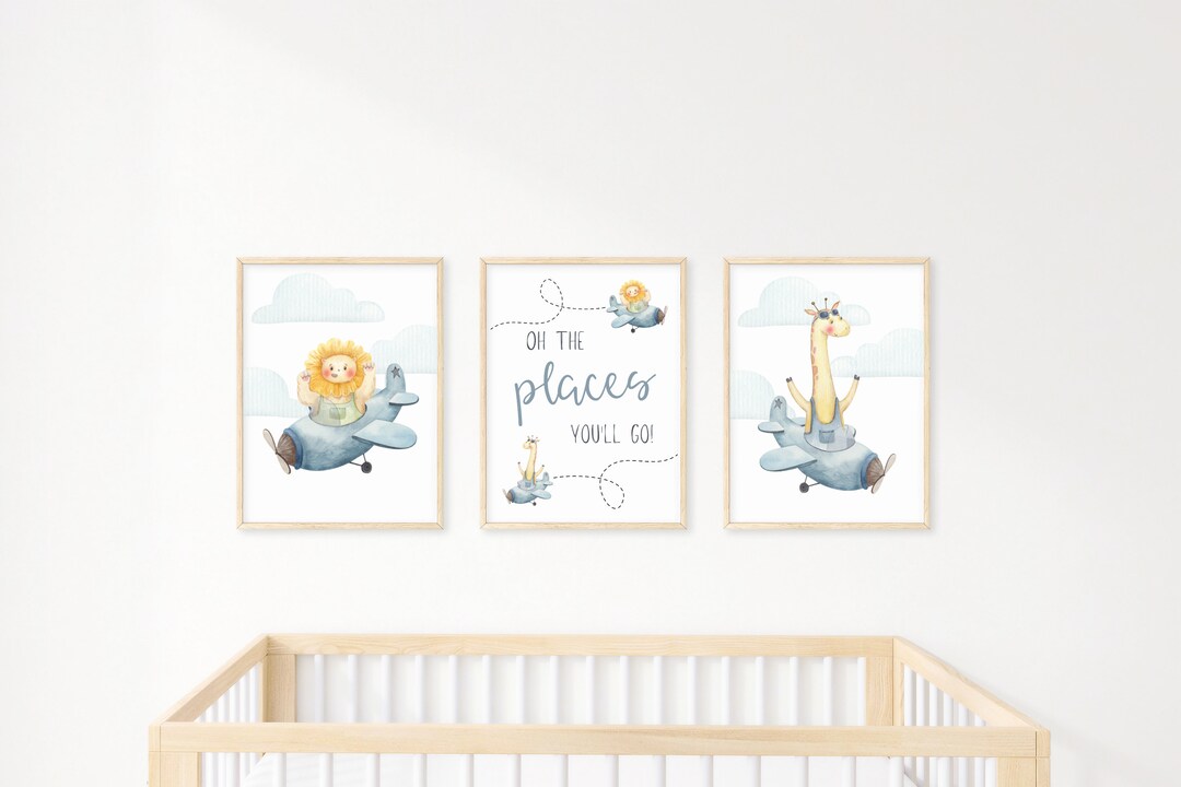 Oh the Places You'll Go, Nursery Wall Print, Boy Room Decor, Instant ...
