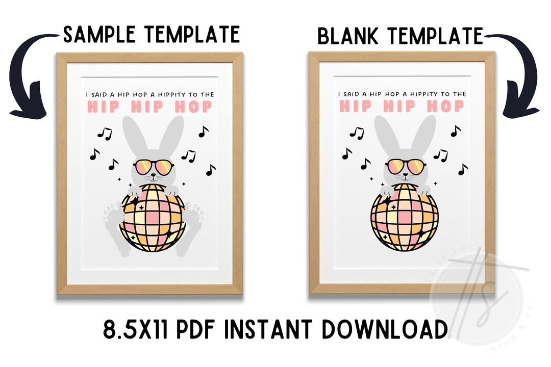 Easter Bunny Hip Hop Bunny Footprint Craft Baby Arts and Crafts, Kids ...