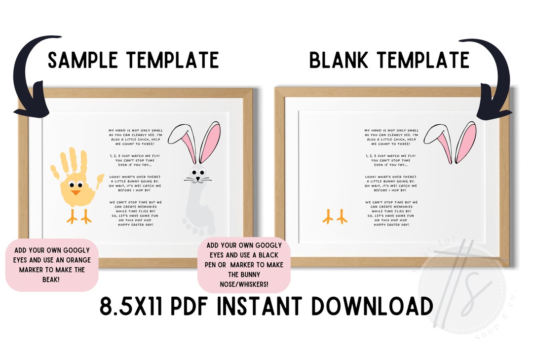Easter Bunny and Chick Handprint and Footprint Poem, Crafting With Kids ...