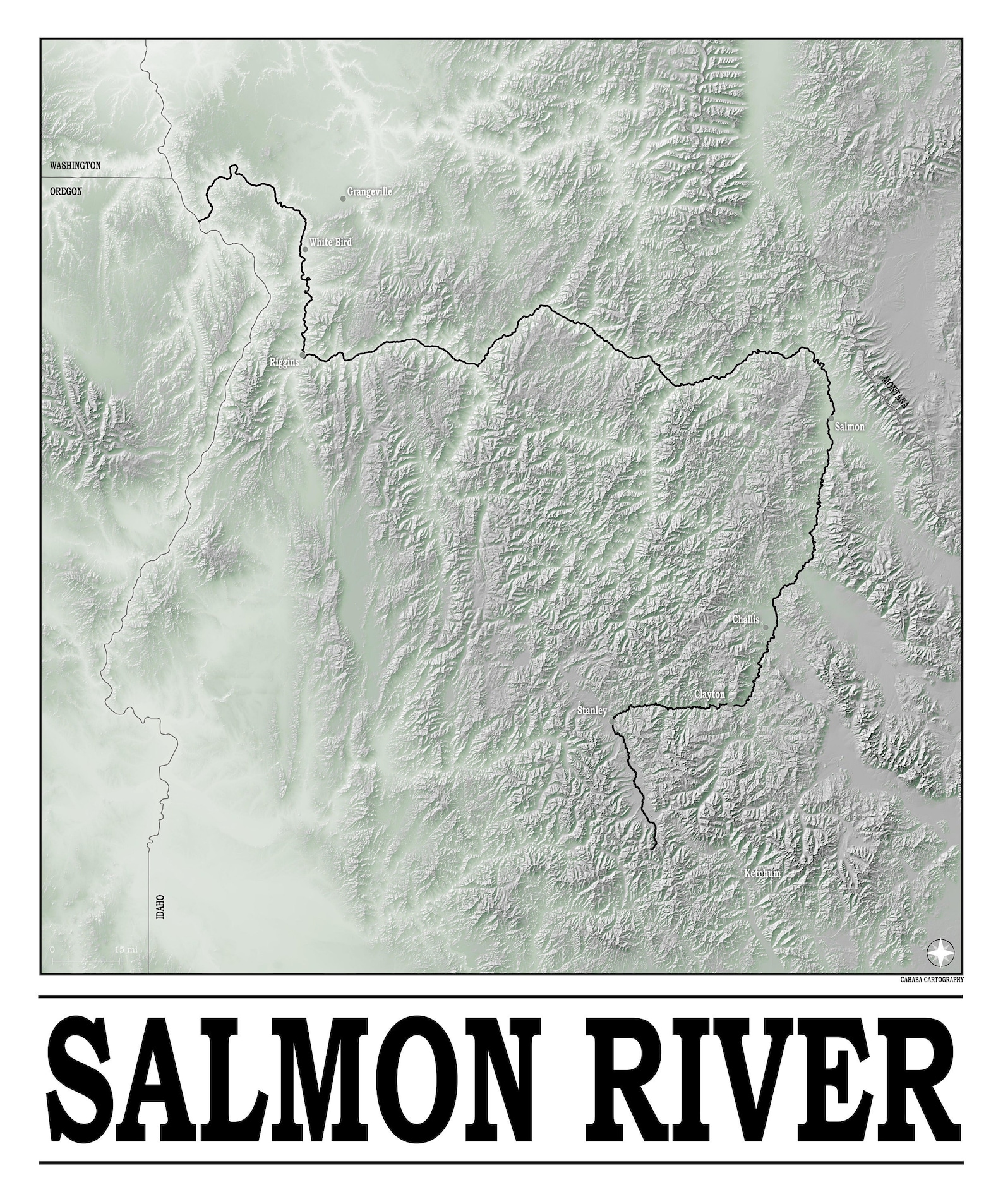 Salmon River Map Print or Digital Custom Size - Etsy