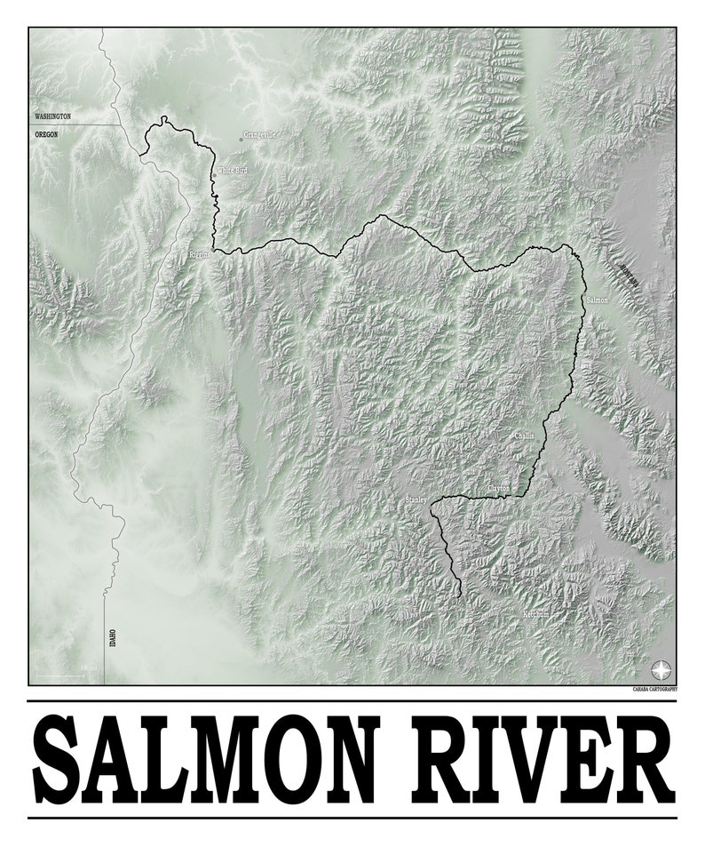Salmon River Map Print or Digital Custom Size - Etsy