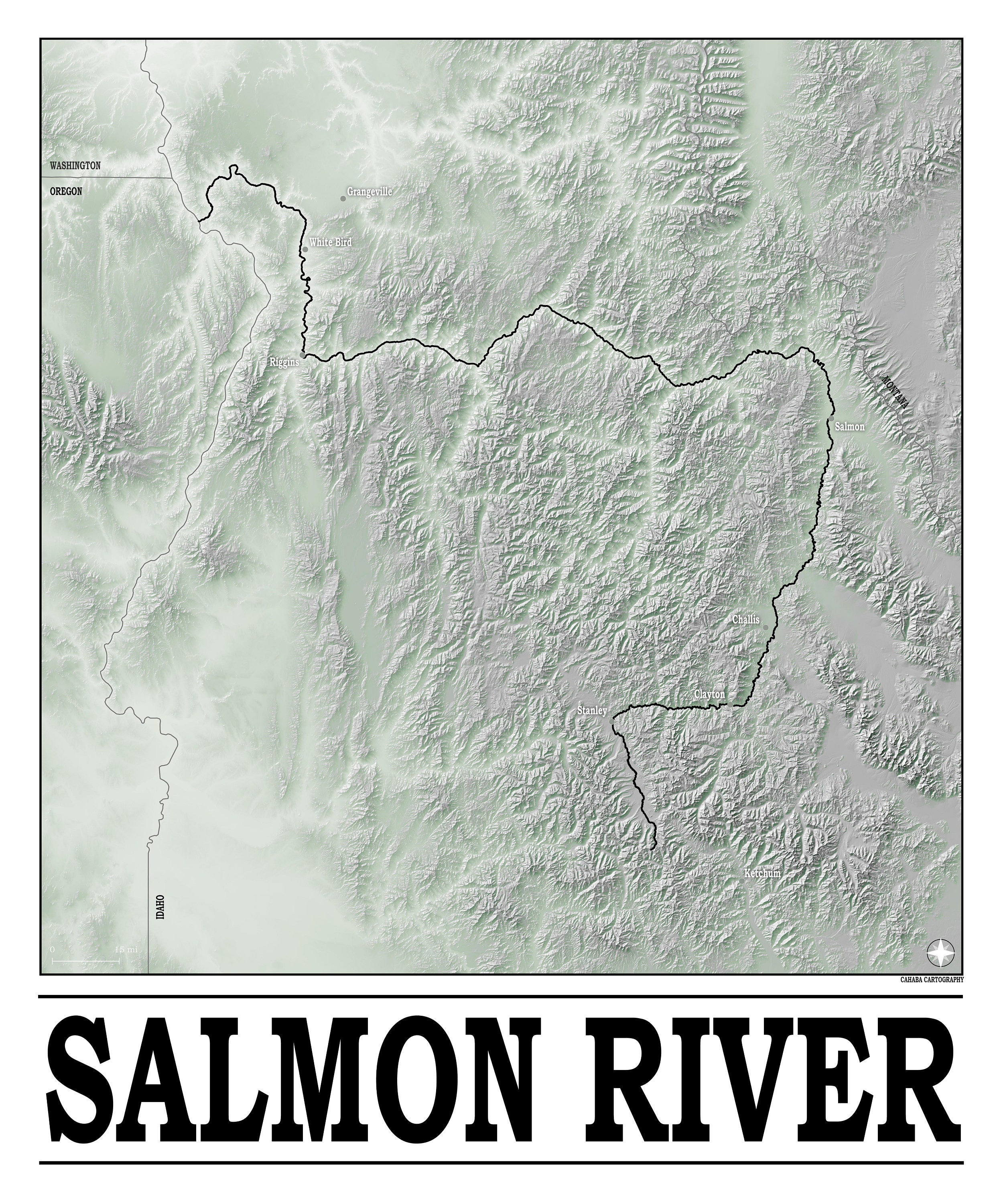 Salmon River Map Print or Digital Custom Size - Etsy