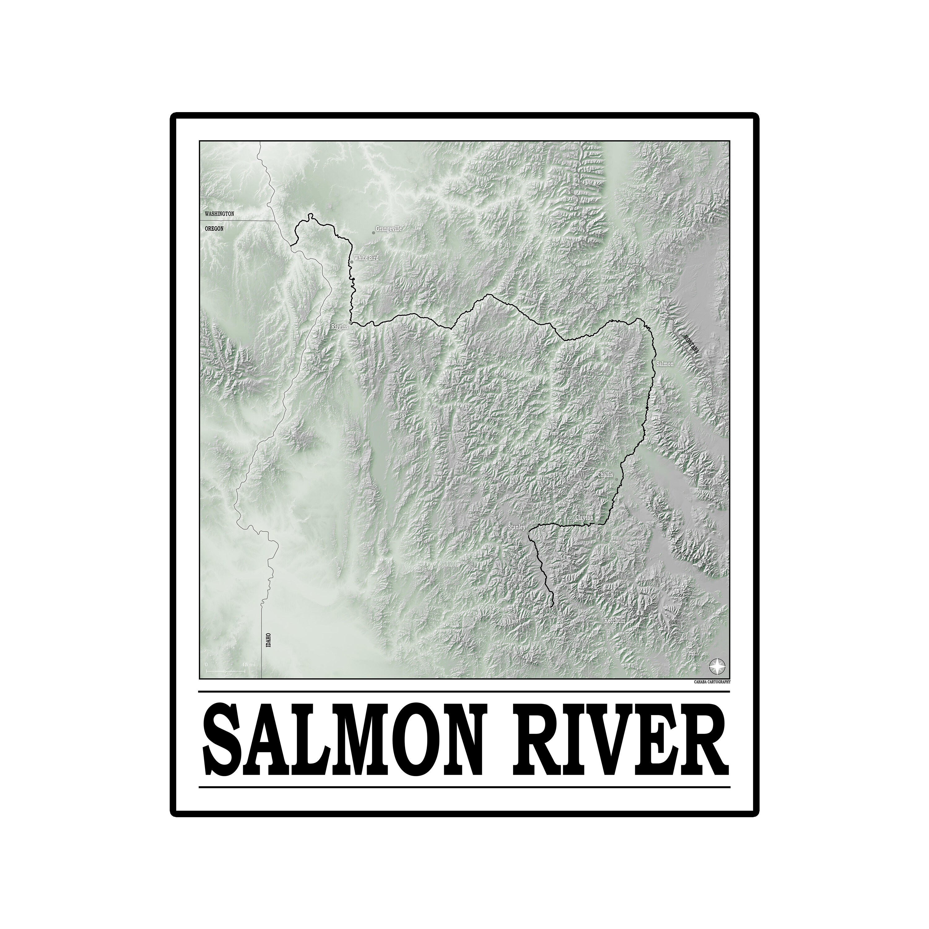 Salmon River Map Print or Digital Custom Size - Etsy