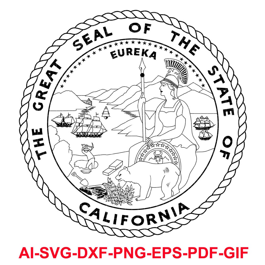 The Great Seal of California, Badge, Laser Cutting, Vector Art, Cut ...
