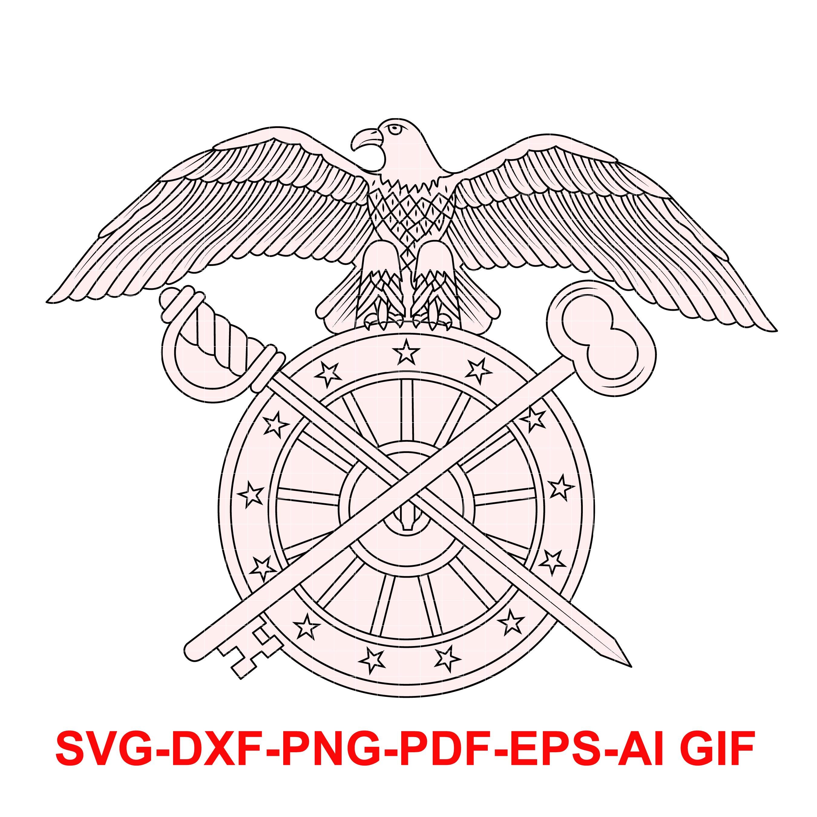 US Army, Quartermaster, Branch, Badge, Laser Cutting, Vector Art, Cut ...